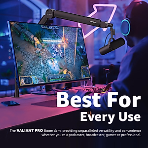 IXTECH Mic Arm Boom Arm 360° Rotatable Microphone Boom Arm Mic Boom Arm with Desk Mount, Fully Adjustable, for Podcast, Video, Gaming, Radio, Studio Recording, Sturdy and Universal VALIANT Pro
