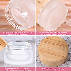 Glass Cosmetic Containers Empty Sample Jars with Leak Proof Lids Makeup Sample Containers for Lotion Cream Cosmetic (10 Pieces,5 Gram)