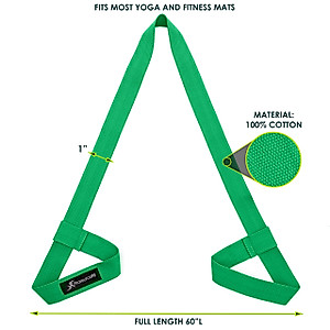 Keep your yoga mat rolled securely and your hands free so you don’t have to juggle so many things to and from yoga class! The ProsourceFit Yoga Mat Carrying Sling is a simple, affordable, and effective solution to transporting your yoga mat to and from th