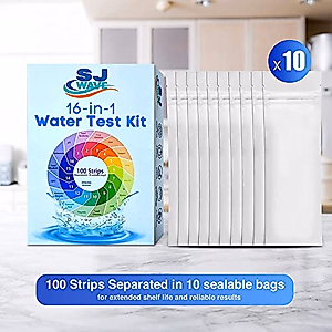 16 in 1 Drinking Water Test Kit |High Sensitivity Test Strips detect pH, Hardness, Chlorine, Lead, Iron, Copper, Nitrate, Nitrite | Home Water Purity Test Strips for Aquarium, Pool, Well & Tap Water