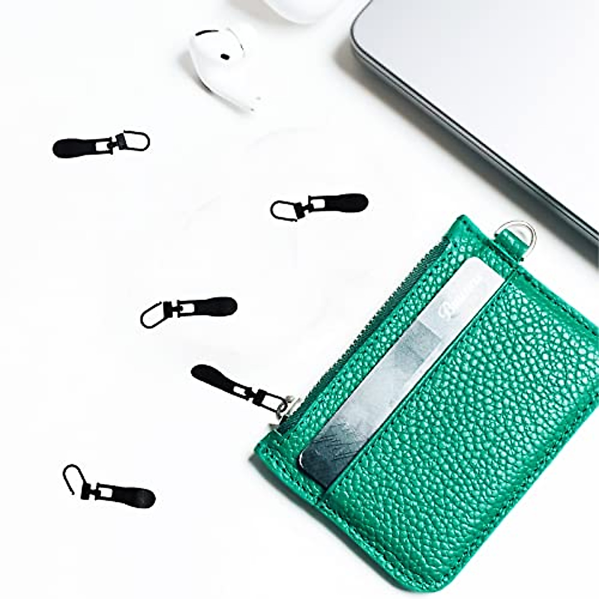 10 PCS Zipper Pull Replacement Metal Fix Zip Puller Detachable Zipper Pull Tab for Luggage Jacket Bag Backpack Purse (Black)