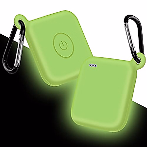 EVAHOM Silicone Case with Keychain for Tile Pro Tracker, 2 PCS Tile Pro Cover Case with Lightweight Waterproof and Anti-Scratch Protective Sleeve, Thin Case Easy to Carry and Green Glow in The Dark