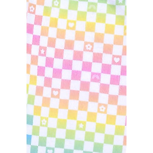 iscream Silky Soft Plush 56" x 60" Pretty Print Fleece Throw Blanket - Ombre Checker