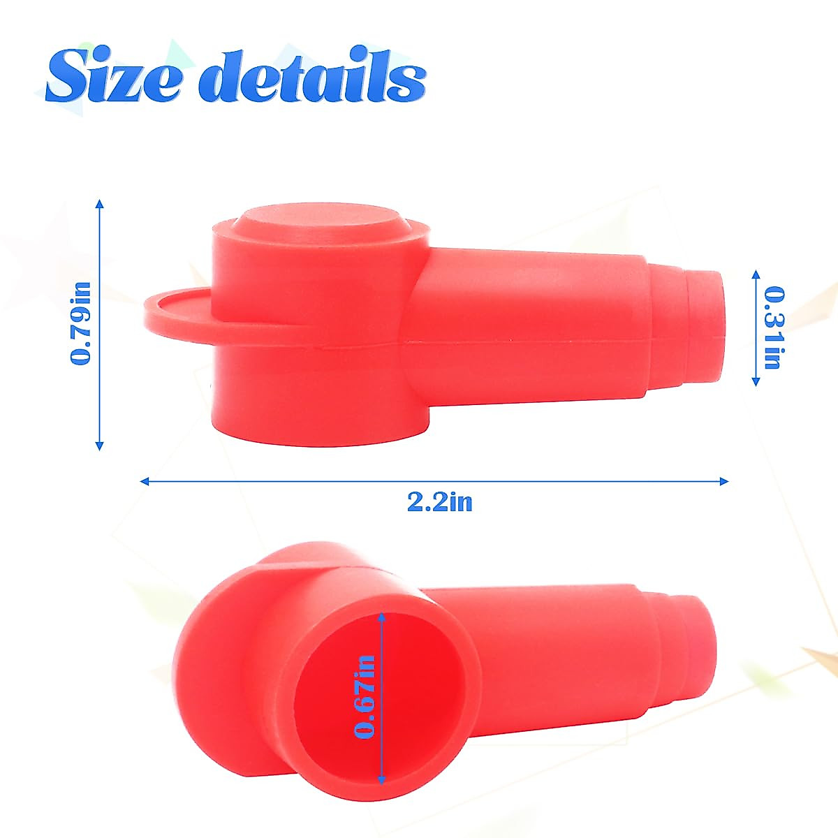 BESULEN 5/16" Stud Terminal Cover, 2 Pack Car Alternator Battery Stud Insulating Boots, Premium PVC Terminal Covers Protector for Power Junction Blocks, Car Accessories, 1 Red and 1 Black Pairs