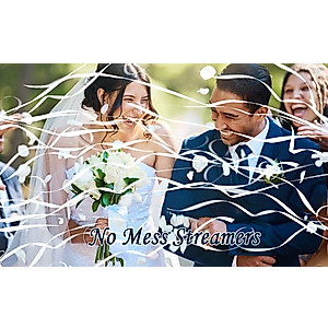30 Pcs Romantic White No Mess Streamers, No Mess Confetti Poppers, Confetti Streamers No Mess, Party Poppers Streamers, Poppers Party Favors - Ideal for Wedding, Birthday, and Graduation Celebrations