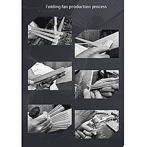 Portable Folding Fan Hand Held Fans Silk Bamboo Folding Fans Flower Printed Fans Handheld Folded Dance Fans Vintage for Women and Men Gifts Handheld Folding Fan (Color : Ink Lotus)