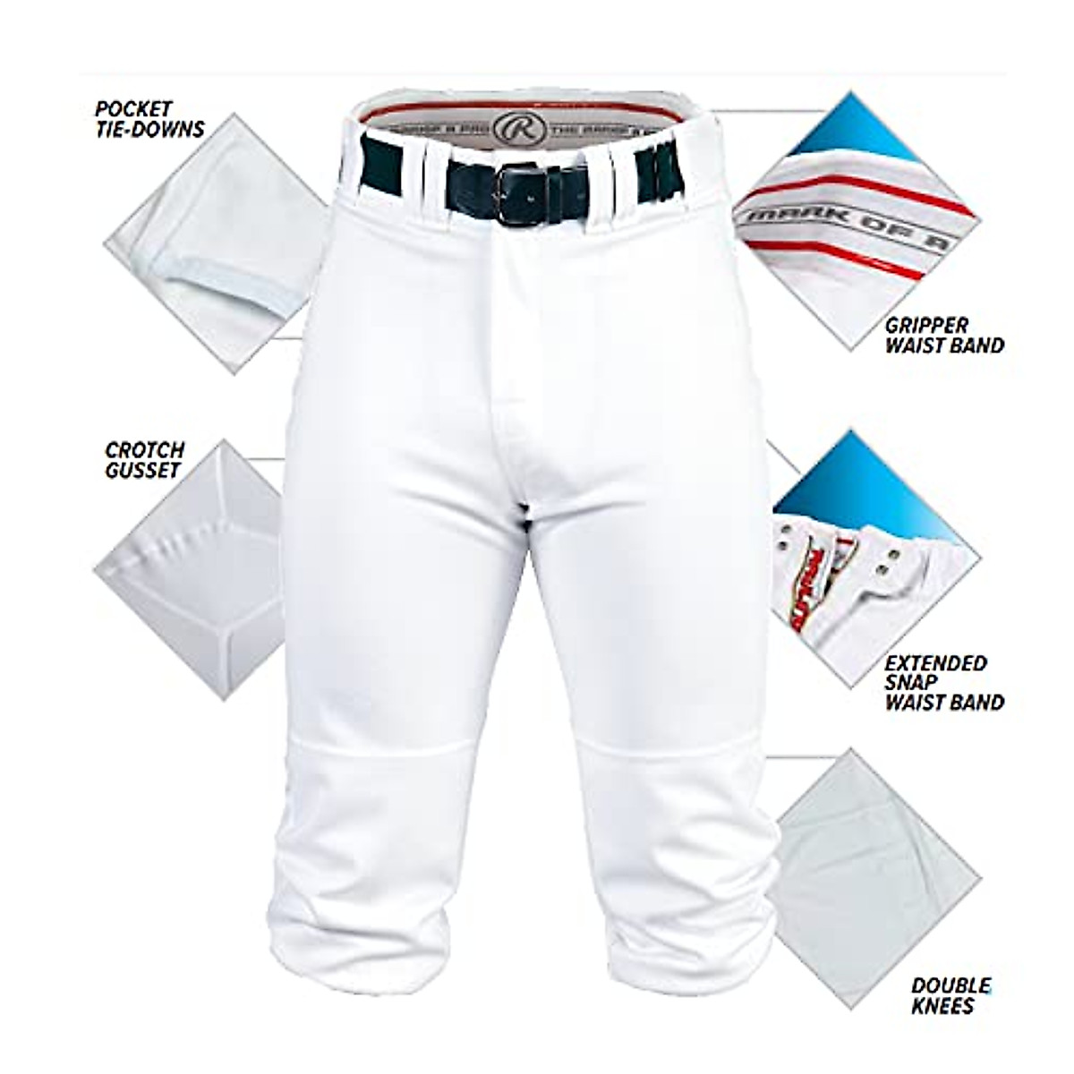 Rawlings Boys Pocket Baseball-pants, White, Large US