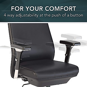 Bush Business Furniture Studio C High Back Leather Executive Office Chair in Black