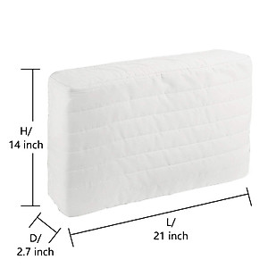 Aozzy Ac Covers for Inside Unit Indoor Air Conditioner Covers for Window Units Winter Beige Double Insulation Quilted AC Cover Keeps Cold Air Out Eliminates Dirt (21" Lx14 H x2.7 D)