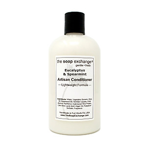 The Soap Exchange Hair Conditioner - Eucalyptus & Spearmint Scent - Hand Crafted 12 fl oz / 354 ml Natural Artisan Hair Care, Sulfate & Paraben Free, Nourish, Moisturize, & Protect. Made in the USA.