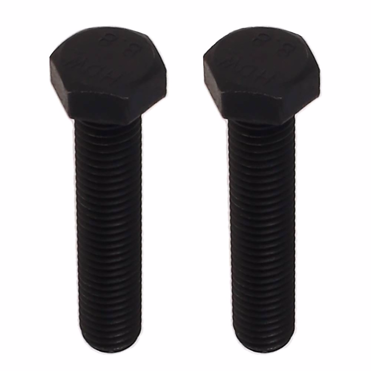 MroMax 2Pcs M12 x 60mm Hex Head Screw Bolt, Carbon Steel Grade 8.8, Black Oxide Finish, Full Thread, Hexagon Head Bolts for Furniture Repair