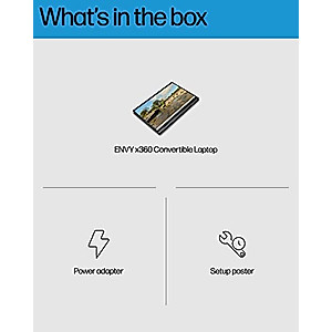 HP ENVY x360 Convertible-Laptop, AMD Ryzen 5 5625U, 8 GB-RAM, 512 GB SSD, 15.6' FHD Touchscreen, Windows 11 Home, HP Fast Charge, Camera-Cover, Mute Button & Fingerprint Reader (15-eu1010nr, 2022)