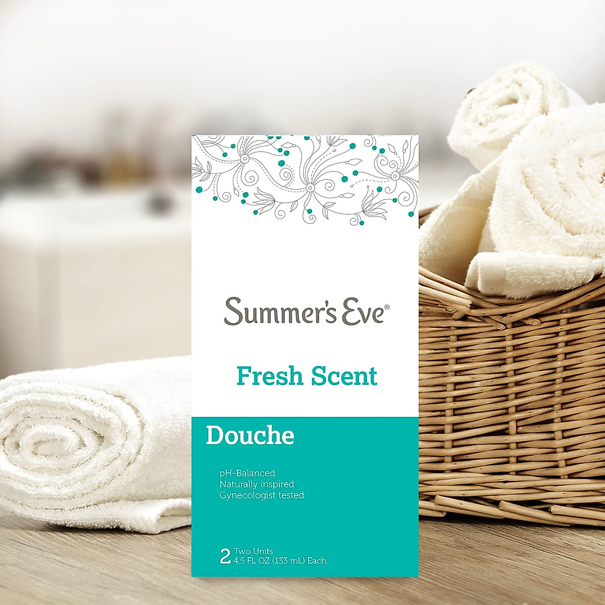 Summer's Eve Douche Fresh Scent 4.5 oz Size (Pack of 2) pH Balanced, Dermatologist & Gynecologist Tested