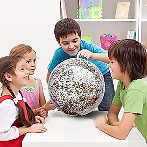 Inflatable Beach Balls Bulk Jumbo 16" Glitters Pool Toys Balls for Pool, Beach, Summer Pool Party - Swimming Pool Game Water Beach Toys Kid Party Favor Luau Decorations Blow Up Beach Ball (12 Pack)