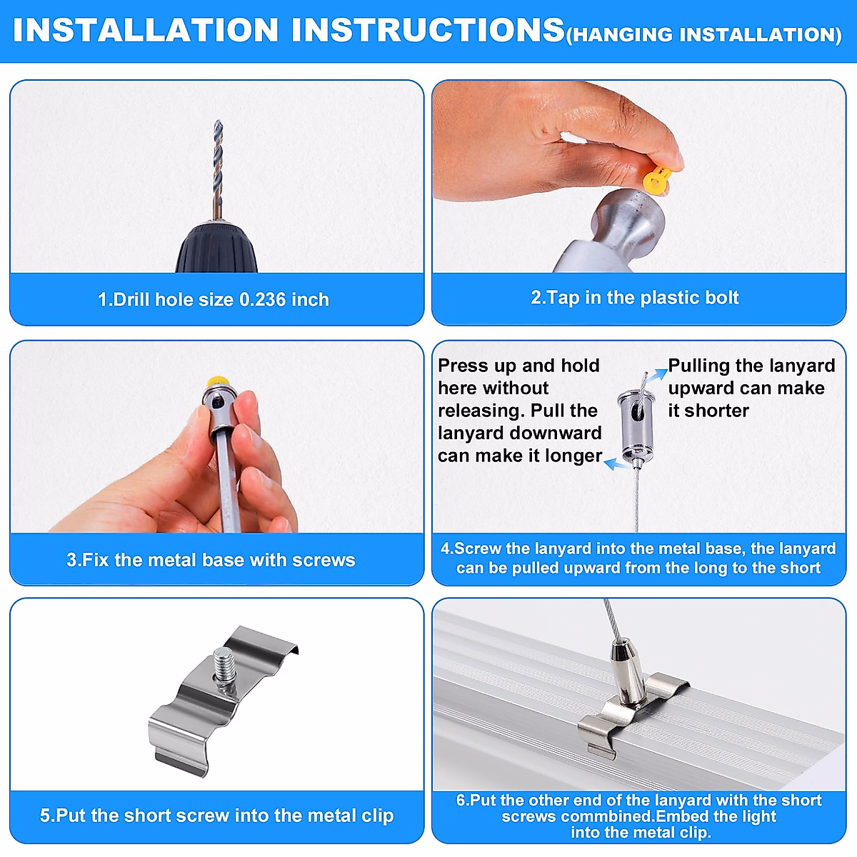 Phiwicsh 8FT LED Shop Light 10 Pack, Hanging/Surface Mount 6000K/White Light LED Tube Light, Plug & Play 72W 11520LM Super Bright High Output T8 LED Ceiling Lighting, Linkable Shop Lights for Garage