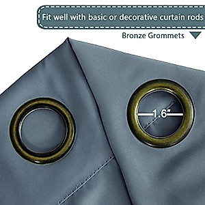 H.VERSAILTEX Premium Blackout Thermal Insulated Room Darkening Curtains for Bedroom/Living Room - Grommet Top (Stone Blue,52 by 84 - Inch,Set of 2 Panels)