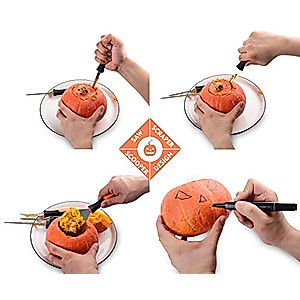 7Felicity Professional Halloween Pumpkin Carving Kit, Anti-Slip Rubber Handle, 9 Piece Stainless Steel Pumpkin Carving Tools Knife Set for Halloween DIY Decoration, with Storage Bag