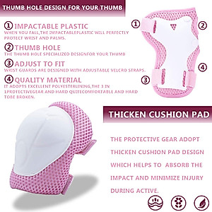 Knee Pads for Kids Knee pads and Elbow Pads Toddler Protective Gear Set Kids Elbow Pads and Knee Pads for Girls Boys with Wrist Guards 3 in 1 for Skating Cycling Bike Rollerblading Scooter [Upgraded]