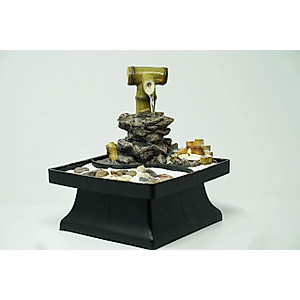 SPH Zen Garden Bamboo Water Fountain for Home/Indoor/Desk/Office/Relaxing with Candle and Sandbox/Water Fountain for Peace and Meditation