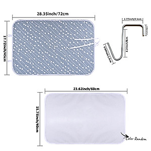 Oraony Ironing Board Tabletop, Portable Small Iron Board 5 in 1 Travel Isolated Heat Mat Cover for Table Top, Washer, Dryer, Countertop, Mini Ironing Blanket for Iron Anywhere(17.72 x 28.35 inch)