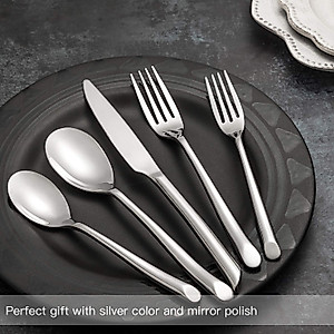 Kelenfer Silverware Stainless Steel Flatware set 20 Piece Cutlery with Wave Handle Home Hotel Restaurant Use Service for 4