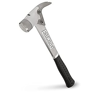 ESTWING AL-PRO Aluminum Framing Hammer - 14 oz Straight Rip Claw with Milled Face & Shock Reduction Grip - ALBKM , Black