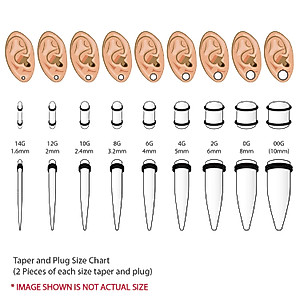 BodyJ4You 36PC Gauges Kit Aurora Acrylic Taper Plug 14G-00G Ear Stretch O-Rings Body Piercing