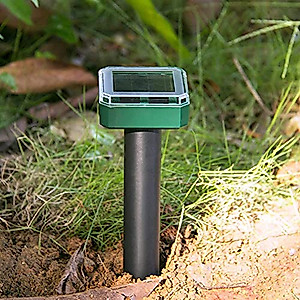 [4 Pack] Solar Sonic Mole Repellent Gopher Repellent Groundhog Detergent Protect Outdoor Lawn and Garden (4)