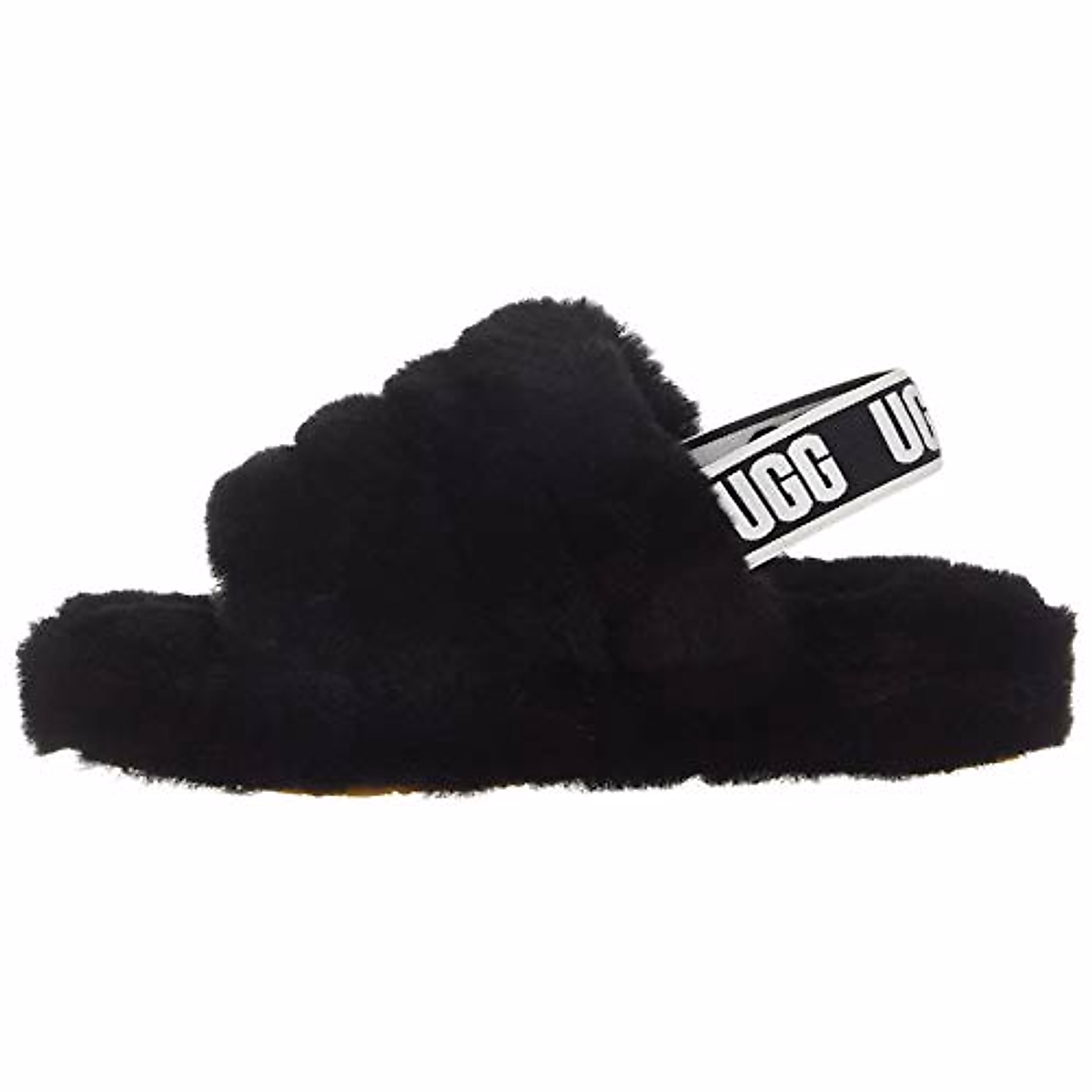 UGG womens Fluff Yeah Slide Slipper, Black, 7 US