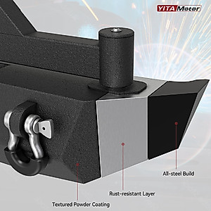 YITAMOTOR Rear Bumper with Tire Carrier Compatible for 2018-2024 Jeep Wrangler JL & Unlimited JLU (2/4 Doors), Full Width Back Bumper w/ 2" Hitch Receiver & D-Rings