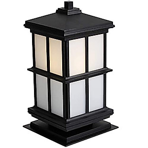 European wall light Simple Chinese Column Lamp Antique Classic Post Light Door Garden Light Waterproof Super Bright Villa Wall Home Door Light E27 Decorative Lighting European Fence Garden Gate Post L