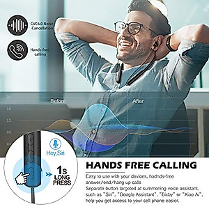 Wireless Neckband Headphones, Bluetooth 5.0 Lightweight Stereo Earbuds with Magnetic, Best Wireless Sports Stereo Sweatproof Headset with Mic Compatible with iPhone for Running Sports (Black)