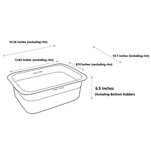 Incoc Stainless Steel Basin Bucket Dishpan Dish Washing Bowl Basket Portable Tub Rack (Large)