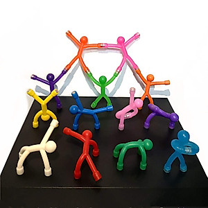 Refrigerator Magnets, 10 Pcs Mini Man Flexible Fridge Magnets, Cute Rubber Magnet Men Refrigerator Magnets + 100 Sheets/Pad Self-Stick Note Pads