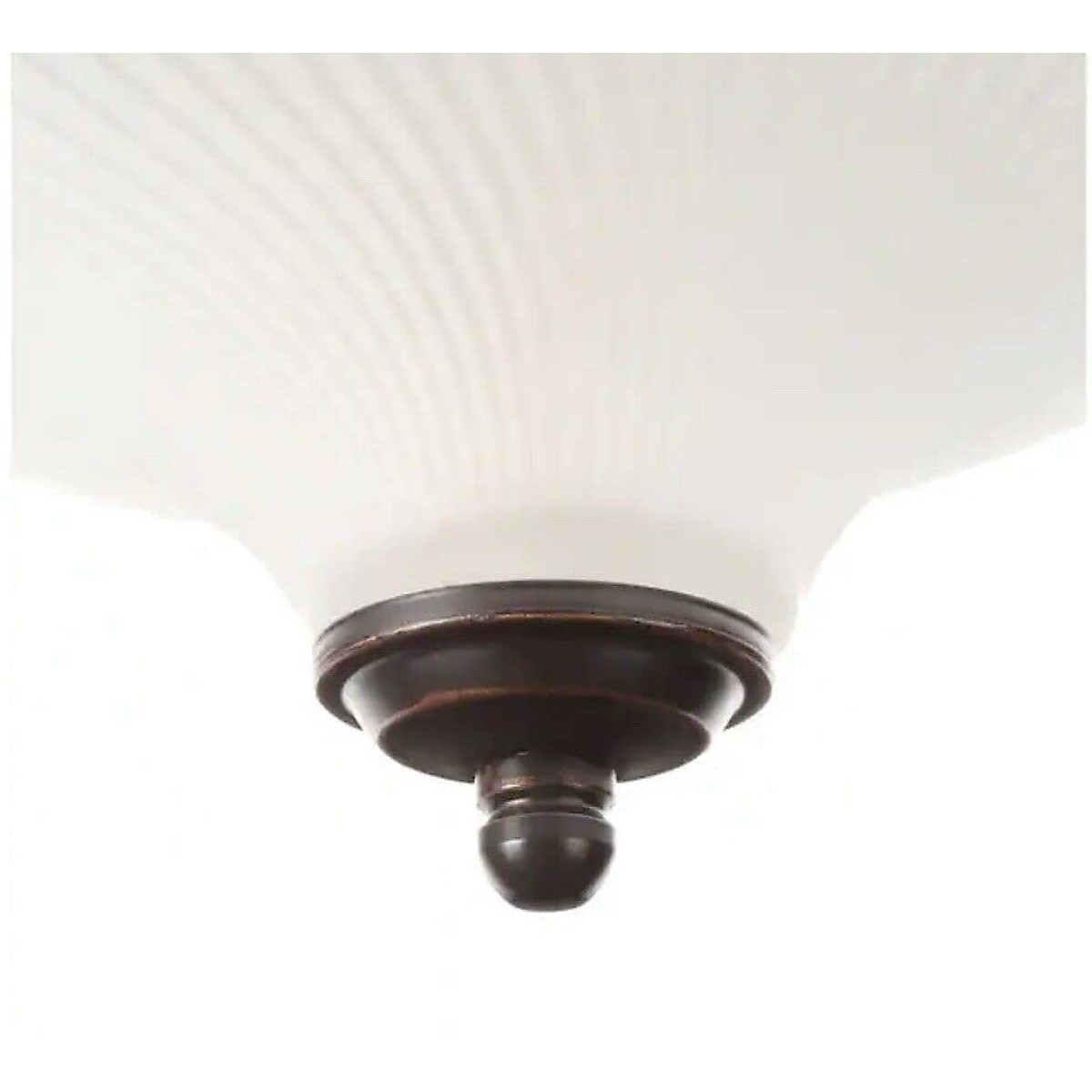 Hampton Bay 11 in. Oil-Rubbed Bronze Flush Mount with Frosted Swirl Glass Shade
