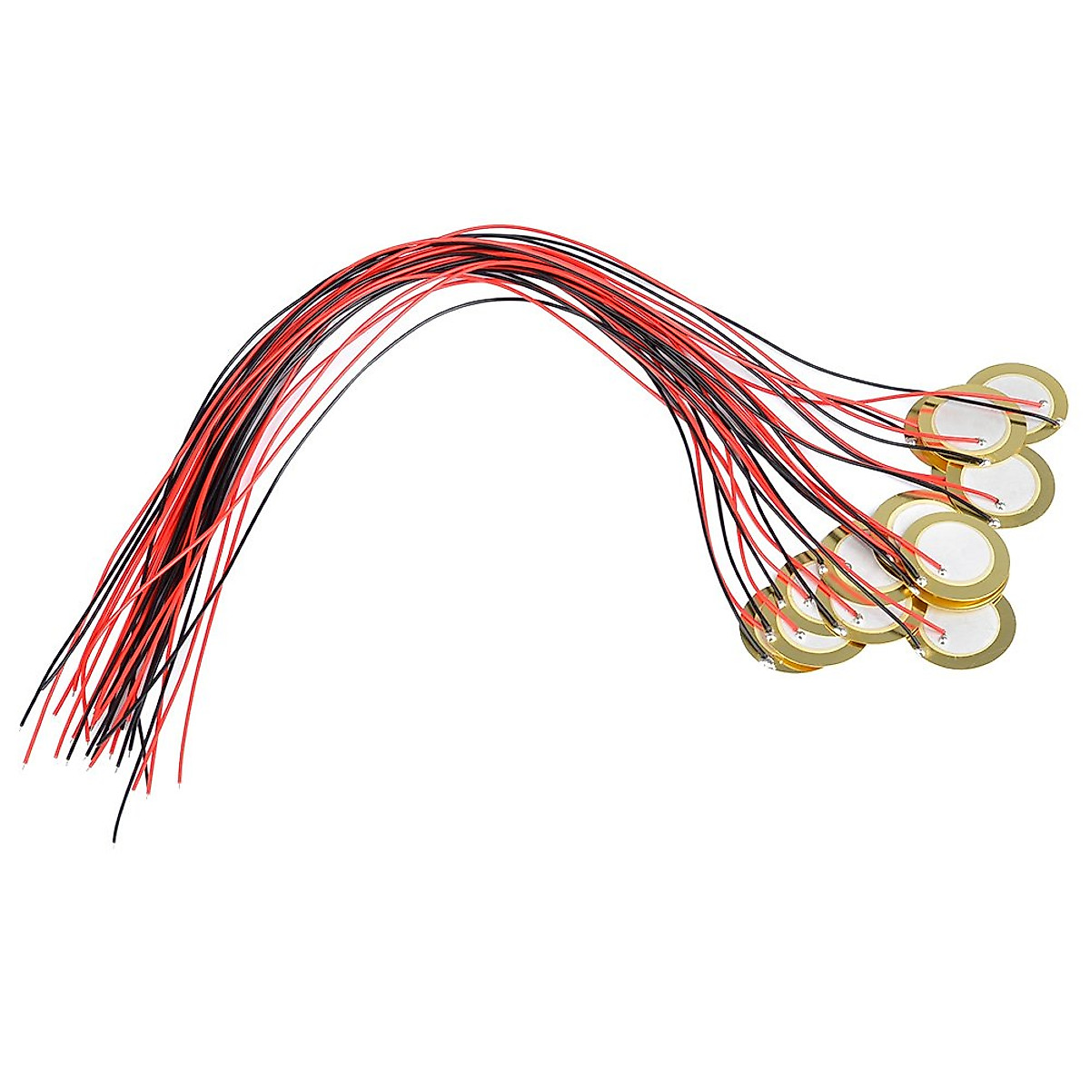 TIMESETL 15pcs Piezo Pickup 27mm Piezo Amplifiers Discs with 13" Leads for Acoustic Guitar Drum