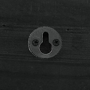 Flexzion Wall Shelf with Hooks, Wall Coat Rack with Double Loop Hooks, 24-Inch Vintage Black Entryway Shelf with Coat Hooks Wall Mounted Rustic Farmhouse Wood Floating Shelves with Coat Hanger