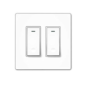 MOES WiFi Smart Light Switch, 2 Gang No Screw Panel Smart Life/Tuya App Wireless Remote Control Wall Switch Timer for Lights, Compatible with Alexa, Google Home, Neutral Wire Required, No Hub Required