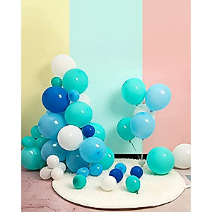 MOMOHOO Teal Balloons Garland Kit - 100Pcs 5/10/12/18 Teal Balloons Birthday Balloons Aqua Balloons, Blue Ballons for Party Wedding Decor Baby Shower, Unicorn Pastel Balloons for Garden Party