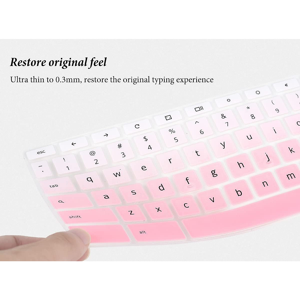 Keyboard Cover for 15.6" Acer Chromebook 315 CB315-3HT/Acer Chromebook 715 CB715/17.3" Acer 317 Chromebook Laptop with Numeric Keypad, Acer Chromebook 15 CB315-3HT-C296/C6XF/C16B Skin-Gradual Pink