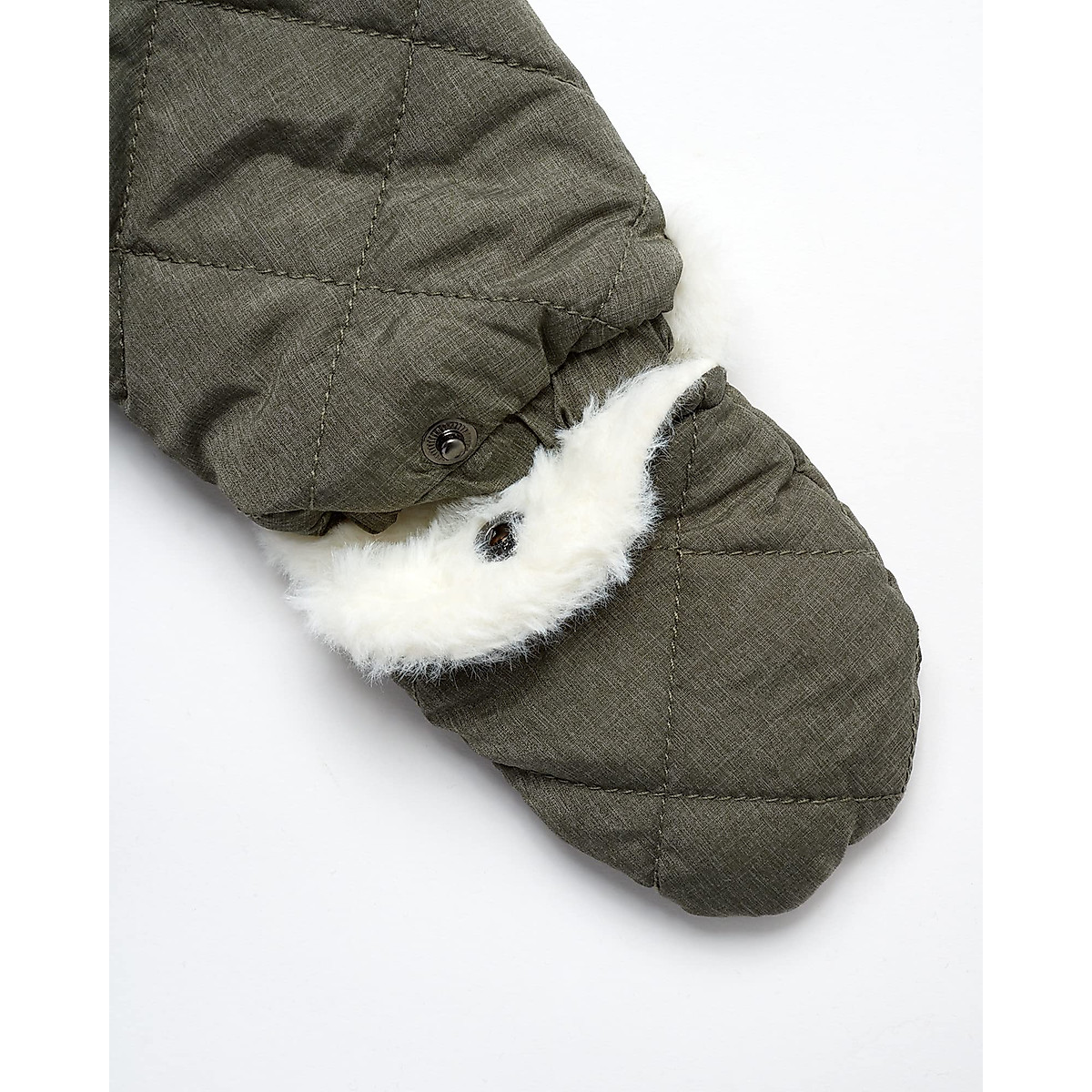 URBAN REPUBLIC Baby Boys' Pram Snowsuit - Quilted Fleece Lined Snowsuit with Gloves - Outerwear Coveralls (Sizes: 3-9M), Size 6M, Olive