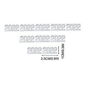 BESTOYARD 3 Packs 2022 Number Confetti Happy New Year 2022 Paper Scatter Confetti Scene Layout Prop Table Centerpiece Decor for Home Bar Party Supplies Silver