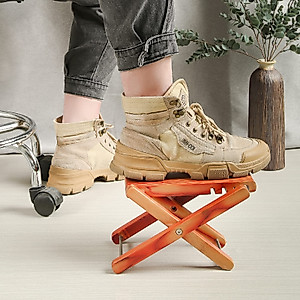 Miwayer Bamboo 4 Gears Adjustable Upscale Guitar Foot Rest Non-Slip Foot Stool Foldable Footrest from 4.5" up to 8"，Accessory for Classical Acoustic Guitar Part