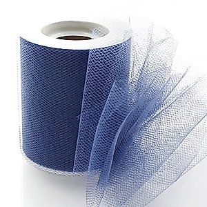 3" Premium Tulle Fabric Roll For Crafts, Wedding, Party Decorations, Gifts - Ink Blue 100Yard Spool