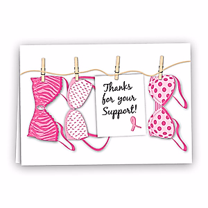 Fundraising For A Cause 12 Pink Ribbon Note Cards - Breast Cancer Thank You Cards with Envelopes