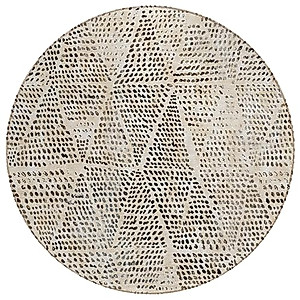 Addison Rugs Chantille ACN591 Beige 8' x 8' Indoor Outdoor Round Rug, Easy Clean, Machine Washable, Non Shedding, Bedroom, Living Room, Dining Room, Kitchen, Patio Rug