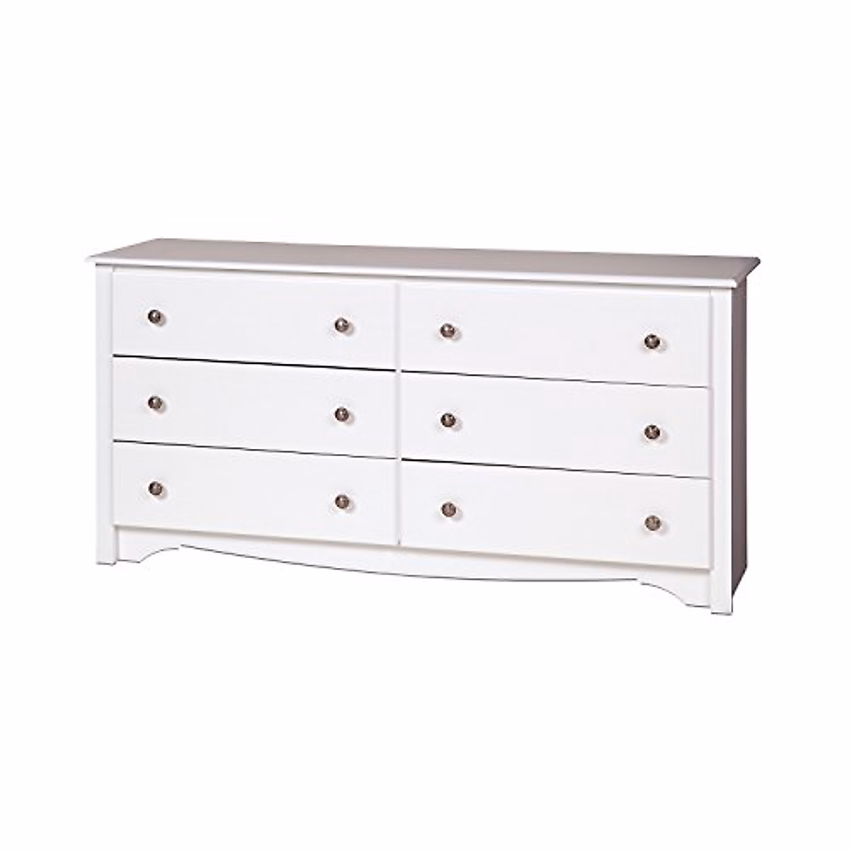 Sonoma 6 Drawer Double Dresser for Bedroom, White & Full/Queen Bookcase Headboard, White