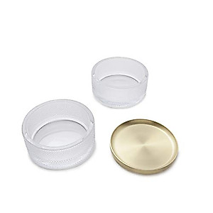 Umbra Tesora Jewelry Organizer, Two-Tier Storage Box with Removable Lid, Glass/Brass