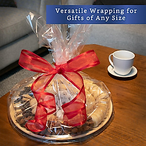 110 ft Clear Cellophane Wrap Roll (31.5 in x 110 ft) - Cellophane Wrap - Cellophane Roll - Clear Wrap Cellophane Bags - Clear Wrapping Paper to Wrap Gift Baskets - Gift Basket Wrap - Clear Gift Wrap for Baskets - Cello Wrap