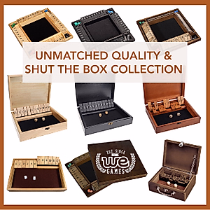 WE Games Mini Shut The Box Game Wooden - 5.5 inches, 9 Number Flip Tiles, Travel Size, Travel Games, Birthday Gifts, Math Games, Home Decor, Living Room Decor, Table Decor